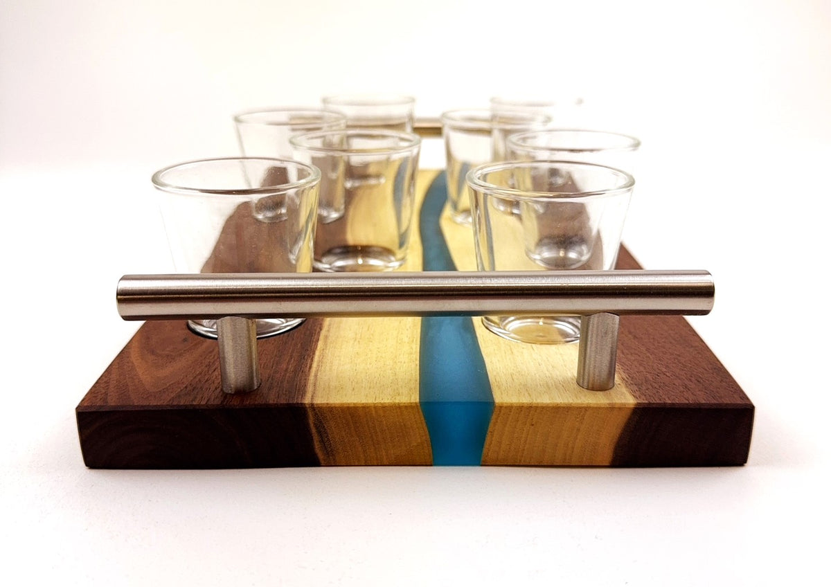 Walnut Epoxy Resin River Shot Serving Tray – The WoodenStone