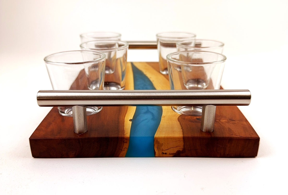Applewood Epoxy Resin River Shot Serving Tray – The WoodenStone