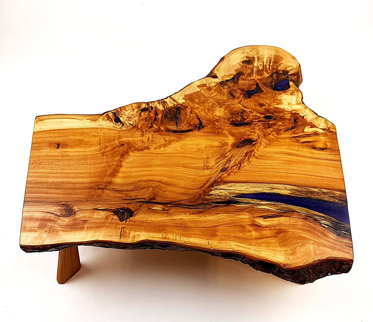 Live Edge Applewood Burl Epoxy Resin Display Table – The WoodenStone