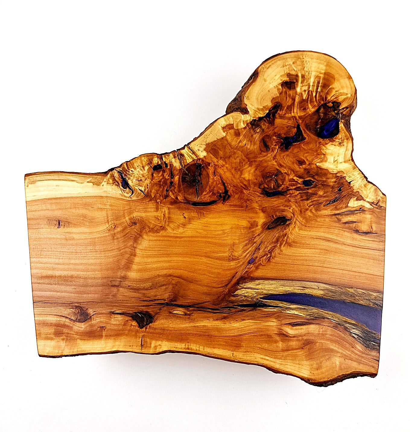 Live Edge Applewood Burl Epoxy Resin Display Table – The WoodenStone