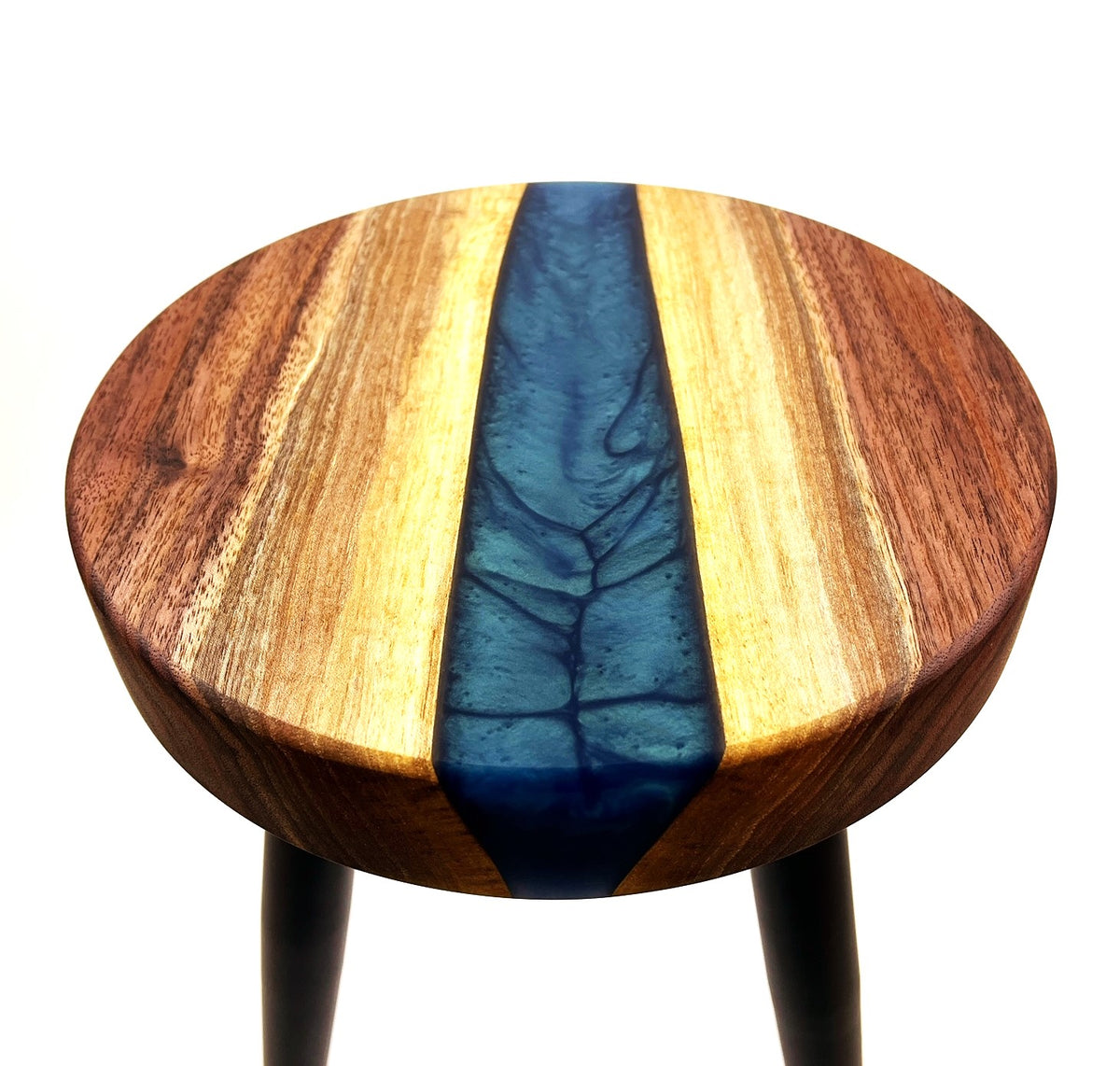 Walnut Epoxy Resin River Stool – The WoodenStone