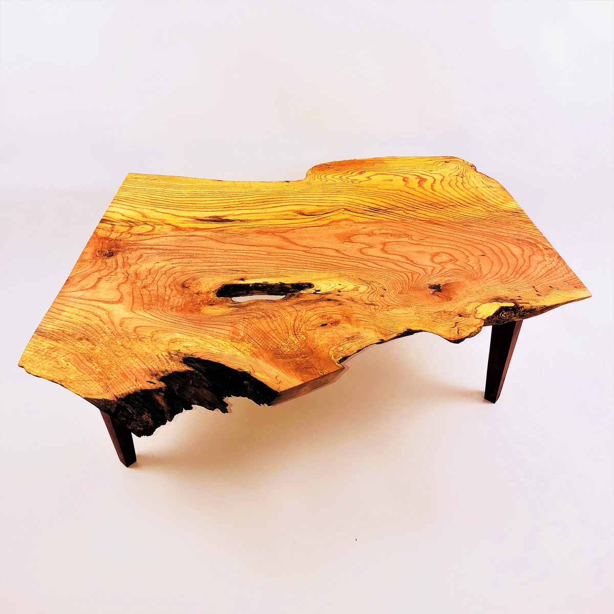Live Edge Ash Coffee Table with Walnut Legs – The WoodenStone