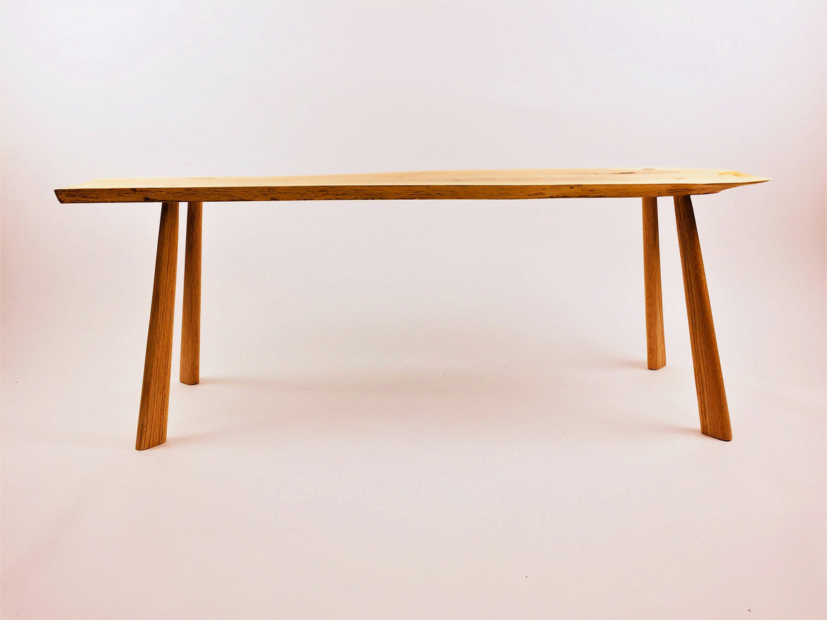 Live Edge White Oak Bench With Red Oak legs and White Oak butterfly ke ...