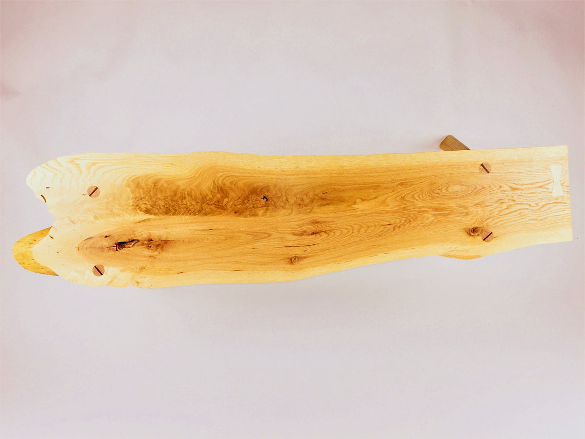 Live Edge White Oak Bench With Red Oak legs and White Oak butterfly ke ...